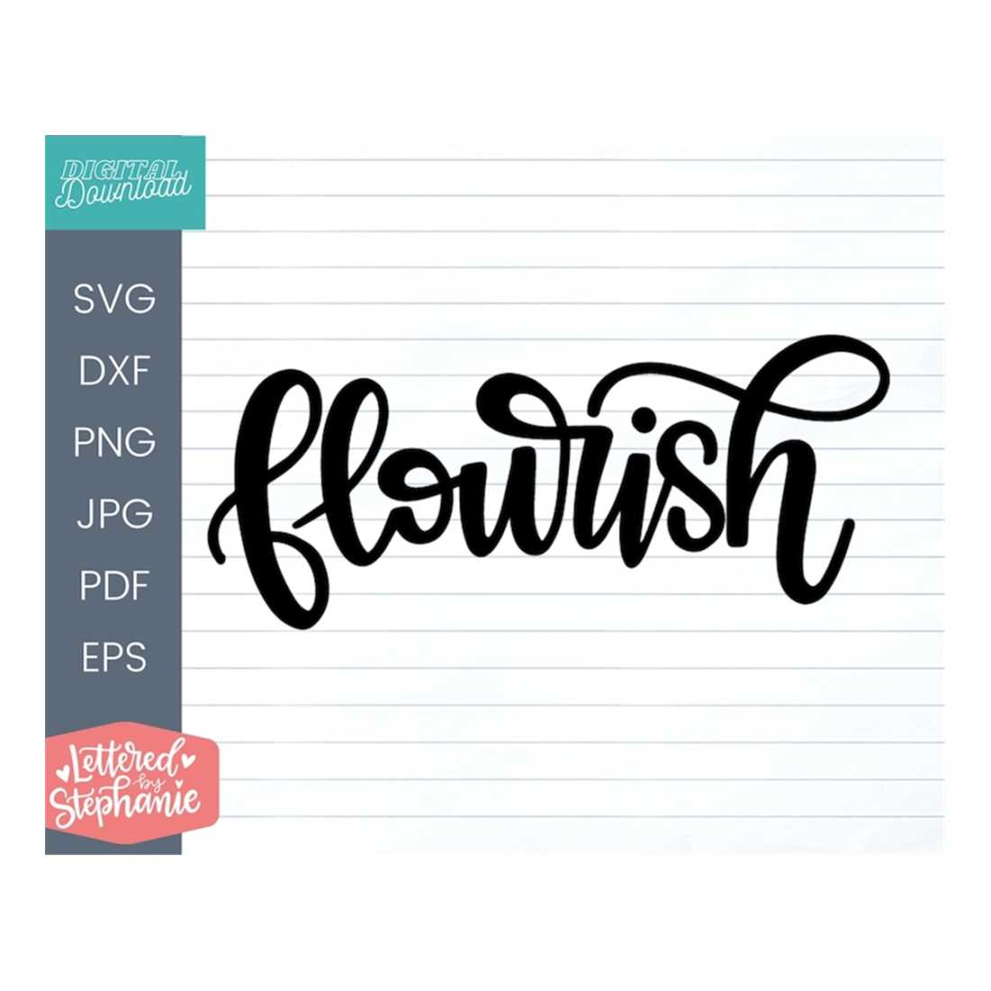 Flourish SVG Cut File, handlettered svg, motivation words sv | Inspire ...
