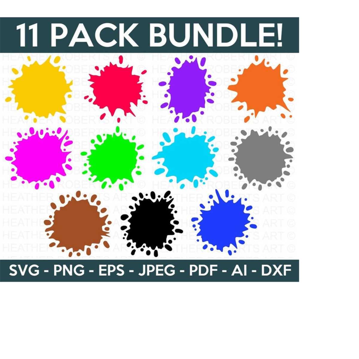 Paint Splatter SVG Bundle, Paint Splats Svg, Paint Svg, Clip - Inspire ...