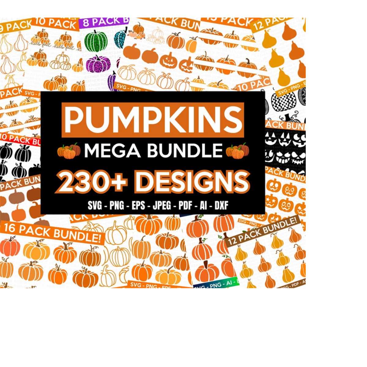 Pumpkin Mega SVG Bundle, 230 Designs, Pumpkin SVG, Halloween | Inspire Uplift