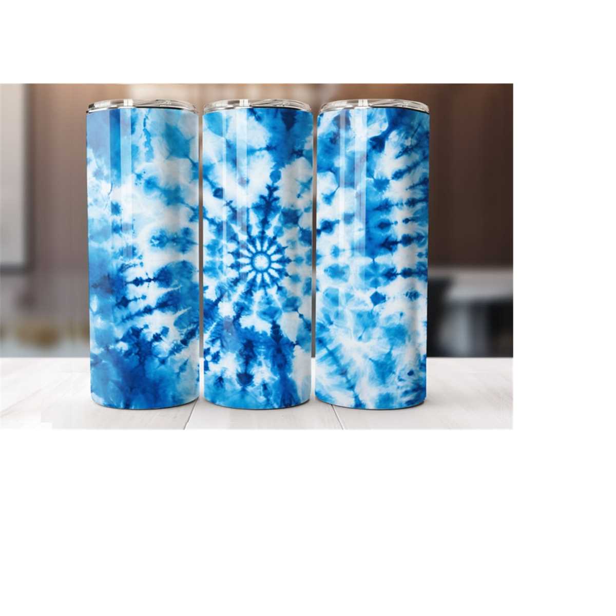 Blue Tie Dye 20 Oz Skinny Tumbler Wrap, Tie Dye Tumbler Wrap | Inspire ...
