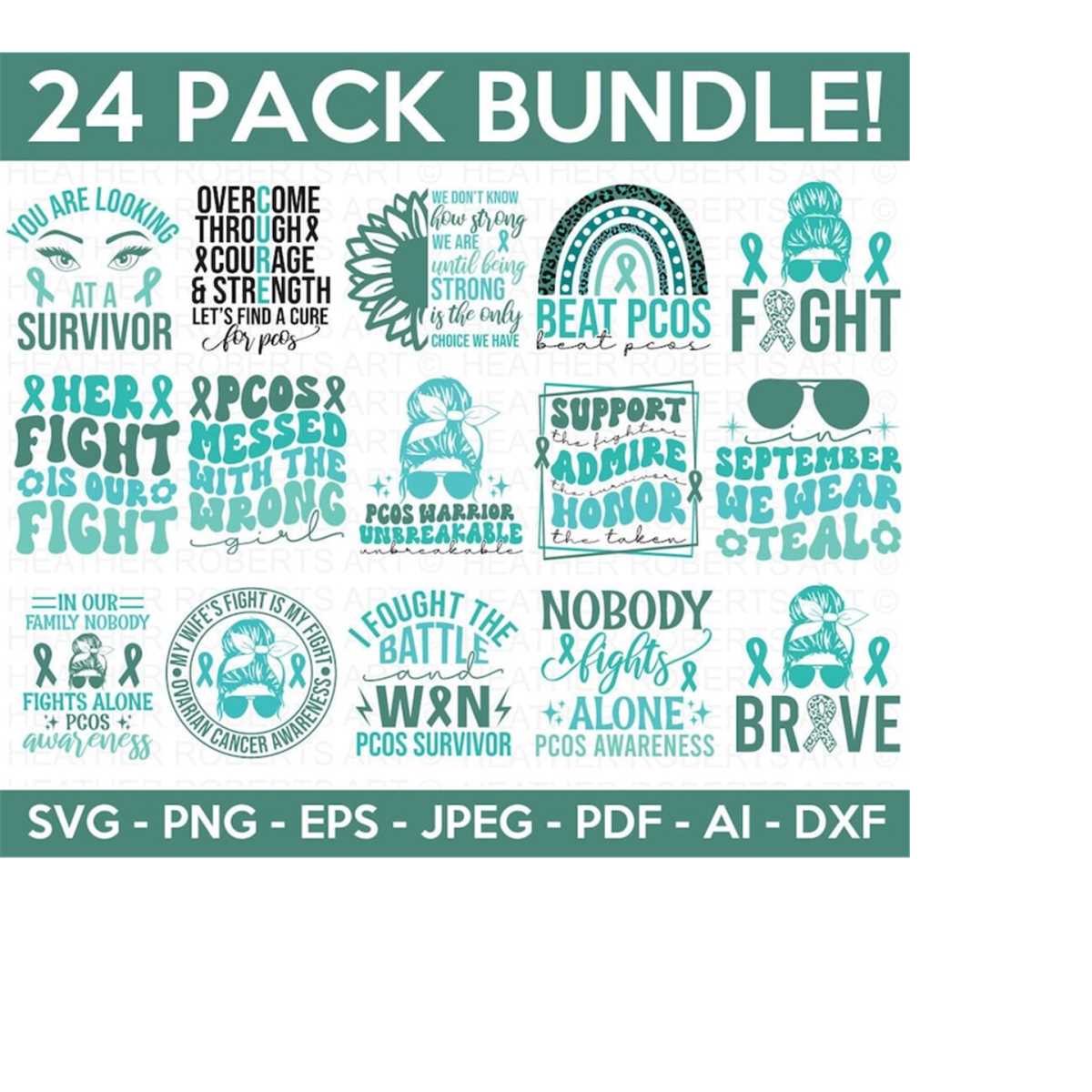 Pcos Awareness SVG Bundle, Pcos SVG, Pcos Survivor SVG, Awar - Inspire ...