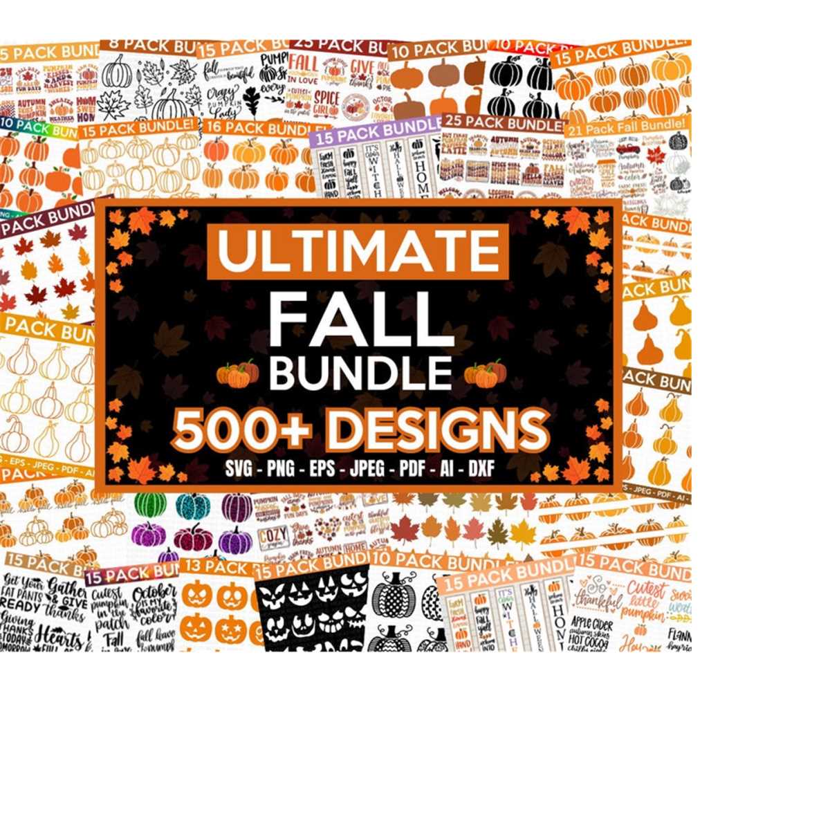 FALL Ultimate Mega Bundle, 500 Designs, Fall SVG Bundle, Pum | Inspire ...