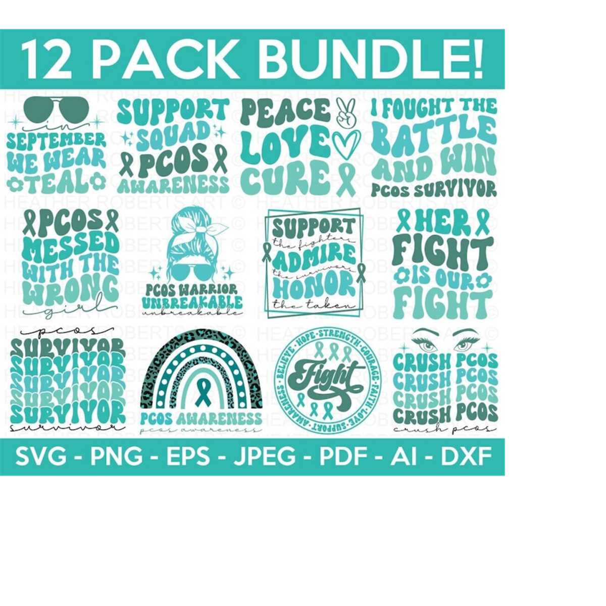 Retro Pcos Awareness SVG Bundle, Pcos SVG, Pcos Survivor SVG - Inspire ...