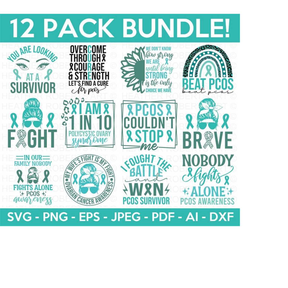 Pcos Awareness SVG Bundle, Pcos SVG, Pcos Survivor SVG, Awar - Inspire ...