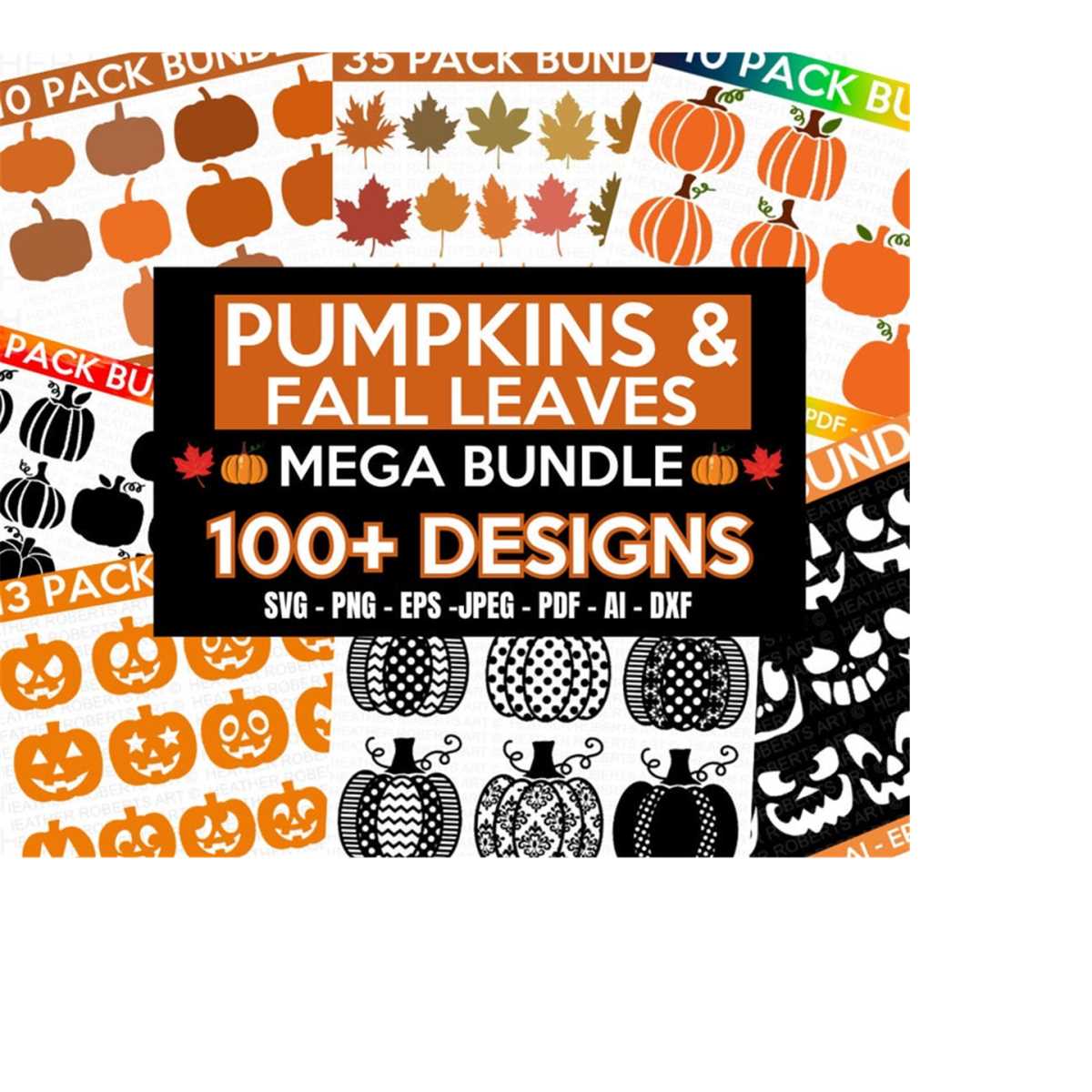 Pumpkin and Fall Leaves Mega SVG Bundle, Fall Cliparts SVG | Inspire Uplift