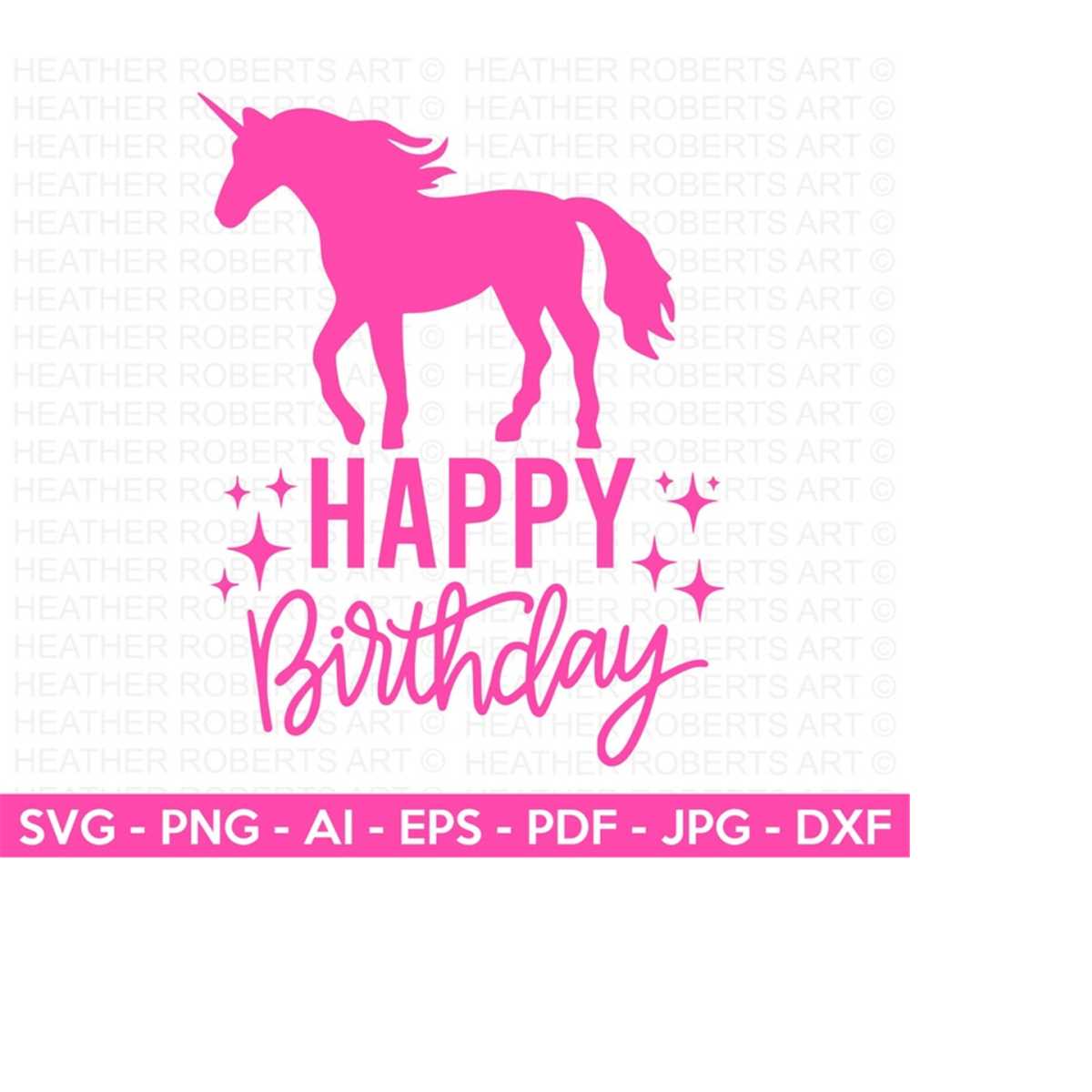 Happy Birthday SVG, Unicorn SVG, Unicorn Silhouette, Unicorn - Inspire ...