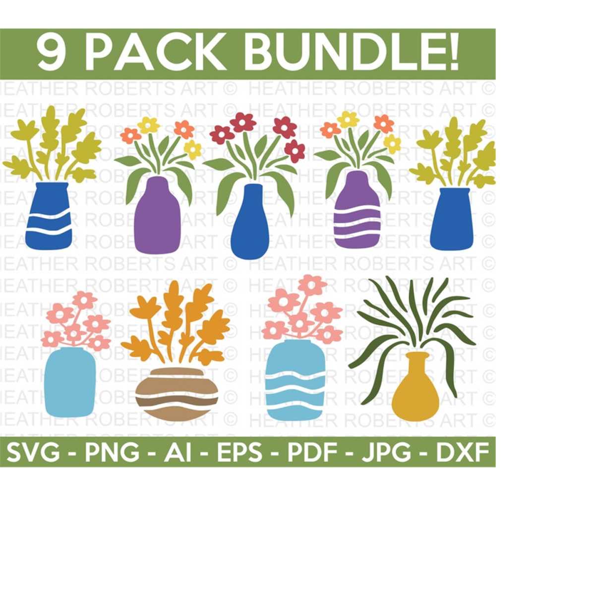 Vase SVG Bundle, Flower SVG, Floral SVG, Hand Drawn svg, Bot | Inspire ...