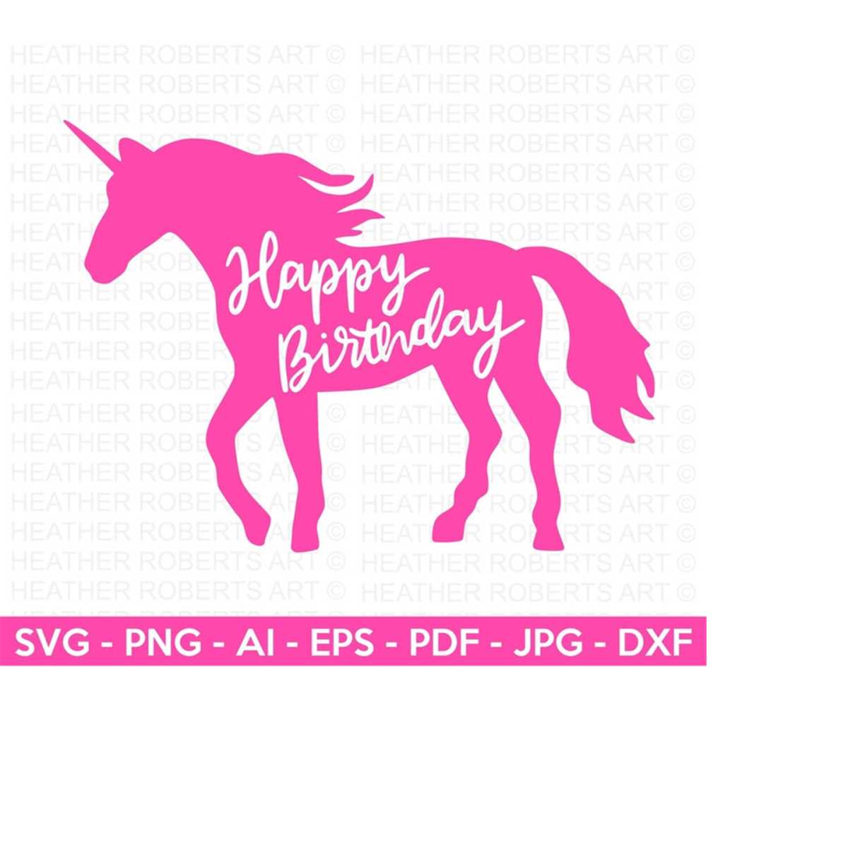 Happy Birthday SVG, Unicorn SVG, Unicorn Silhouette, Unicorn - Inspire ...