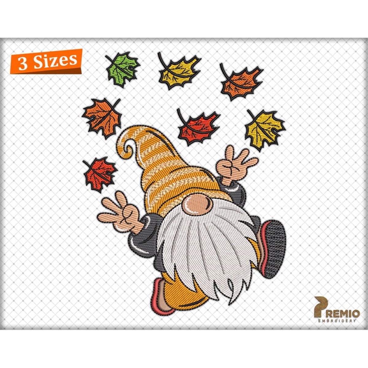 Fall Gnome Embroidery Designs, Autumn Fall Gnome Embroidery - Inspire ...
