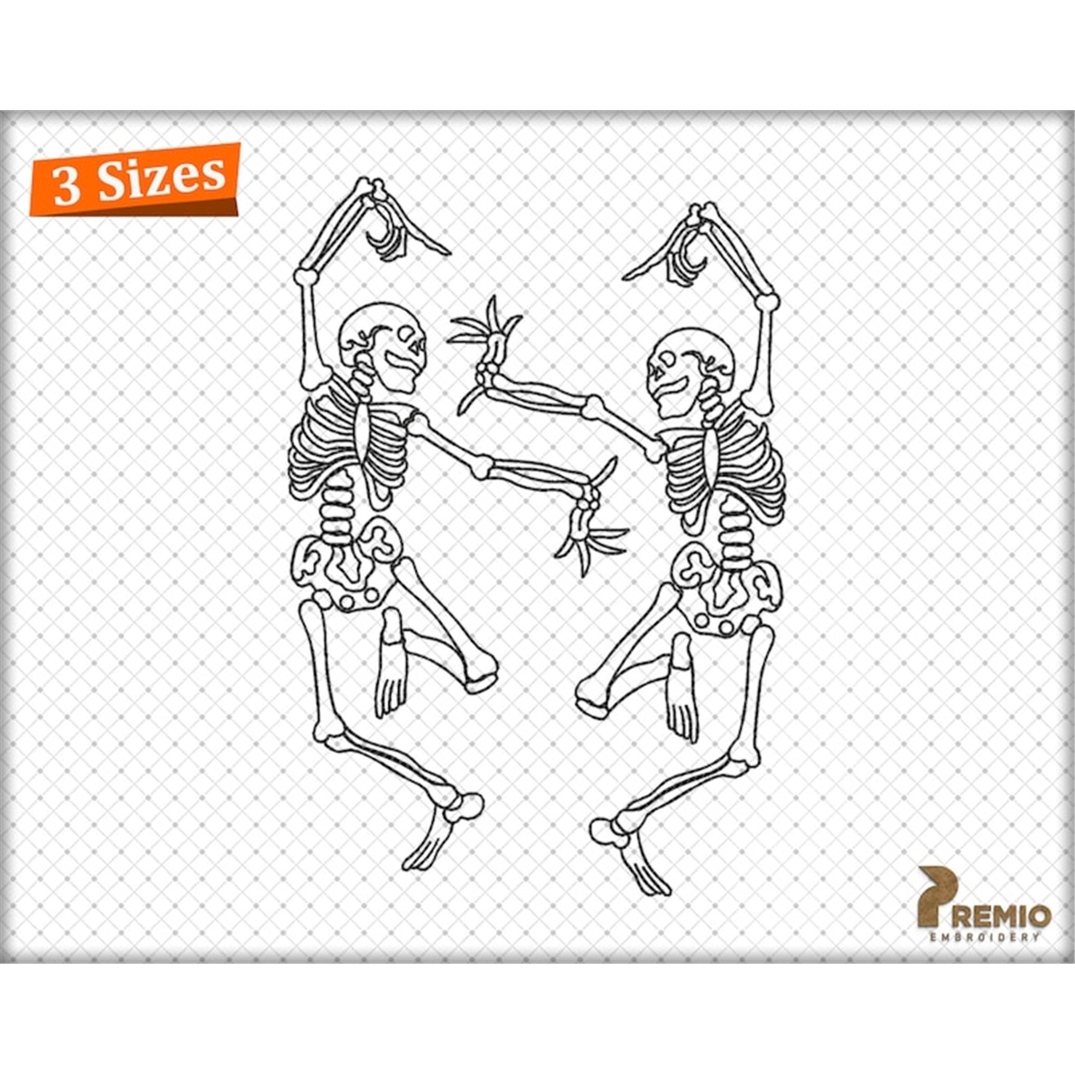 Dancing Skeletons Embroidery Design, Halloween Skeleton Embr - Inspire ...