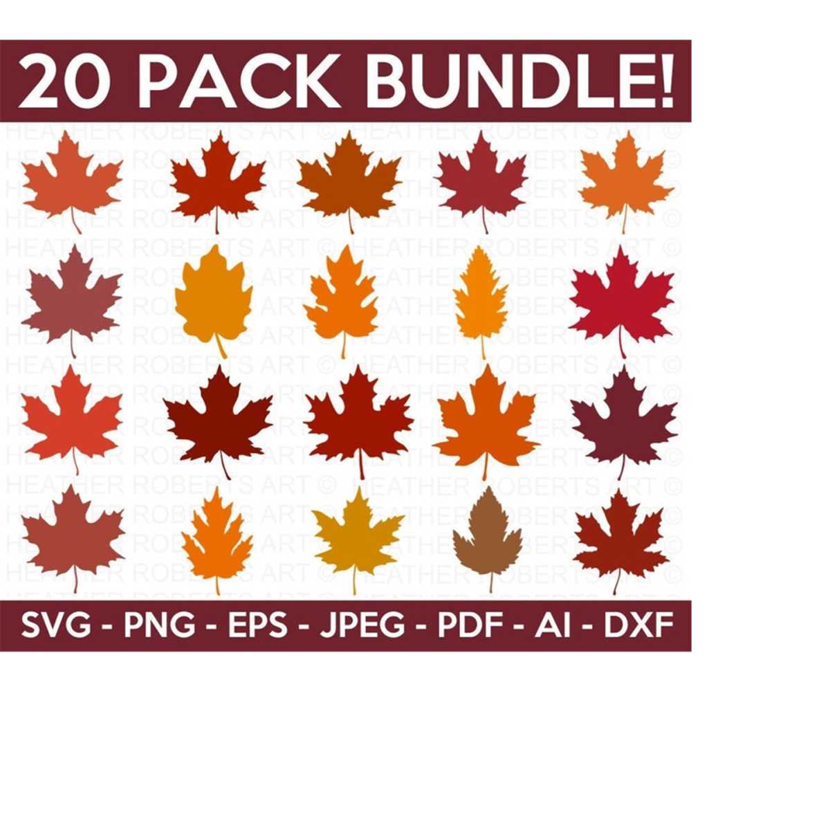 Fall Leaves SVG Bundle, Fall Cliparts SVG Bundle, Maple Lea | Inspire ...