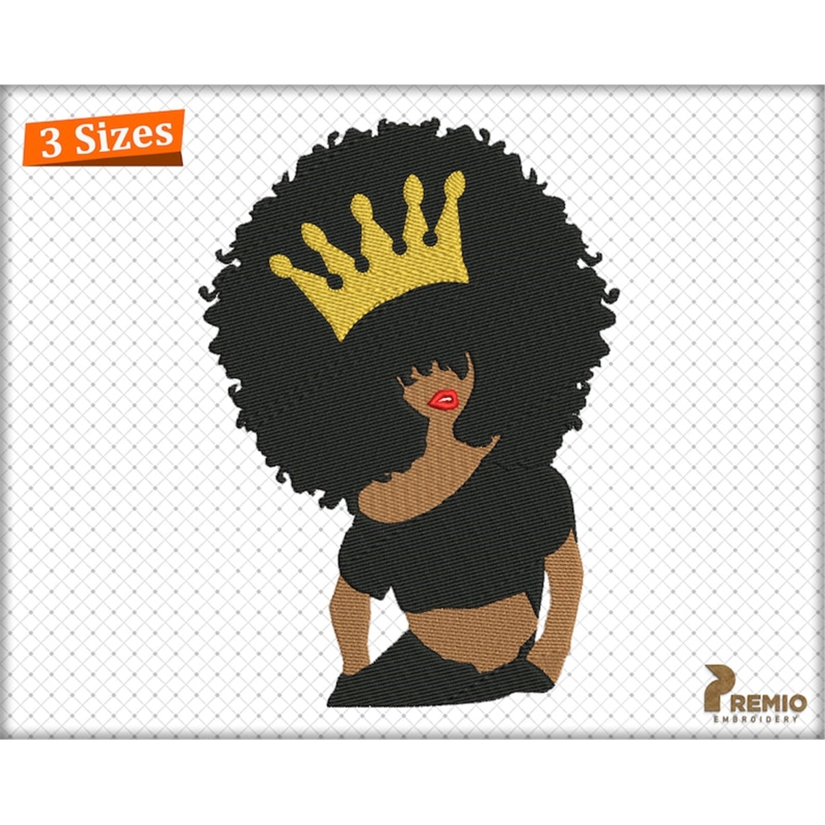 African American Queen Embroidery Design, Black Woman Embroi | Inspire ...