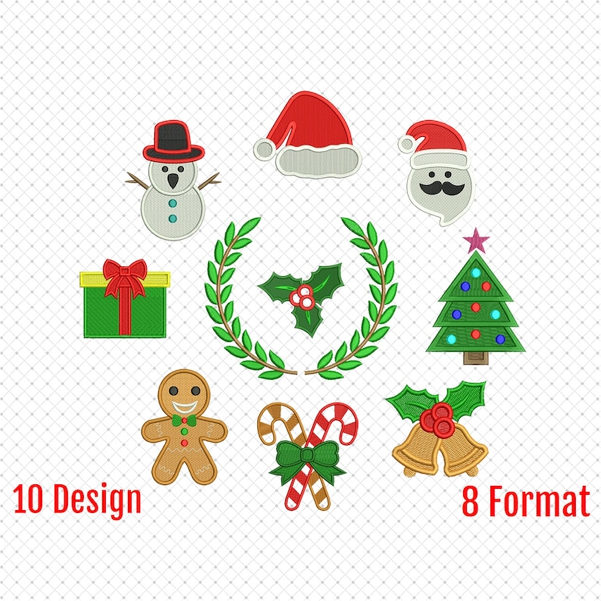 Christmas Machine Embroidery Design Set, Christmas Embroider | Inspire ...