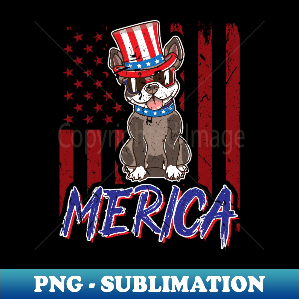 American Flag Pitbull Dog 4th of July - PNG Transparent Subl - Inspire ...