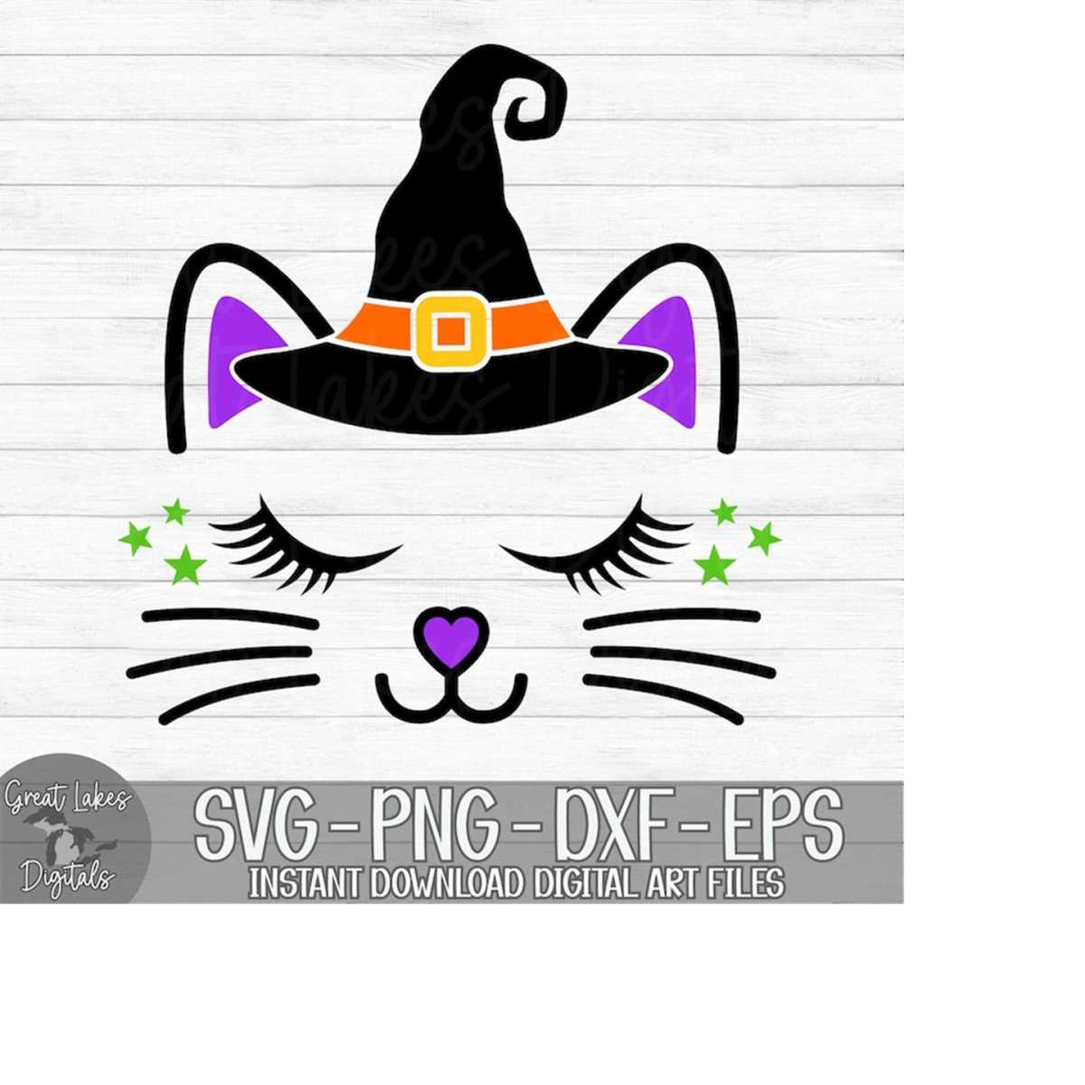 Halloween Cat Face - Instant Digital Download - svg, png, dx - Inspire ...