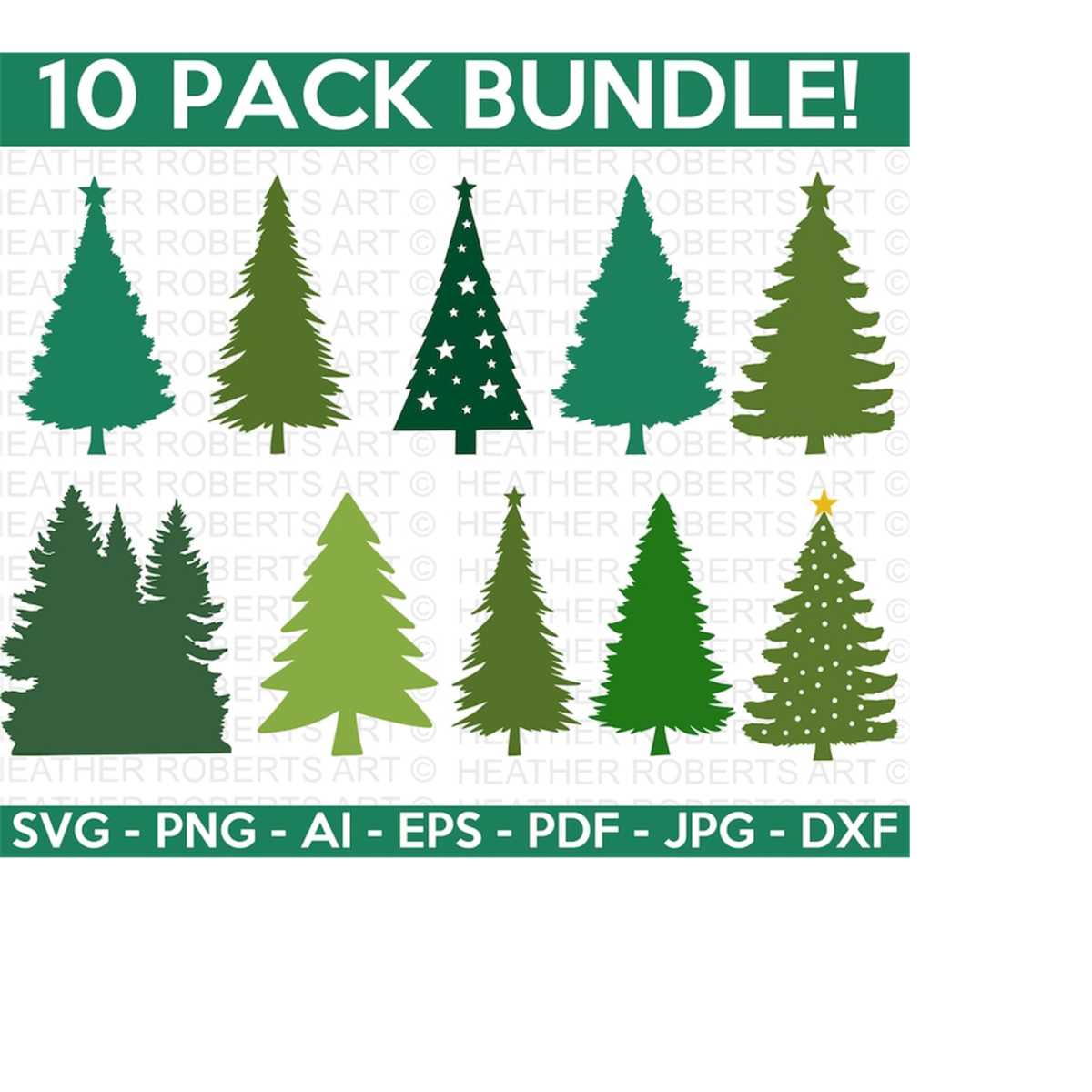 Christmas Tree SVG Bundle , Pine Tree SVG, Christmas Tree sv | Inspire ...