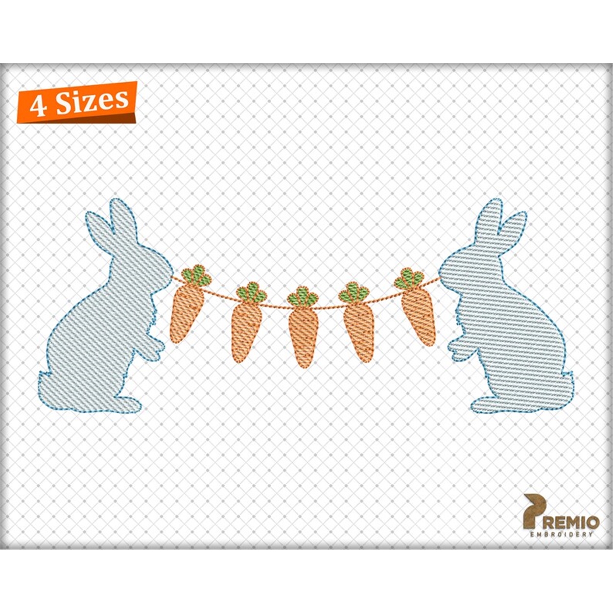 Easter Bunny Embroidery Designs, Easter Bunny Hanging Carrot | Inspire ...