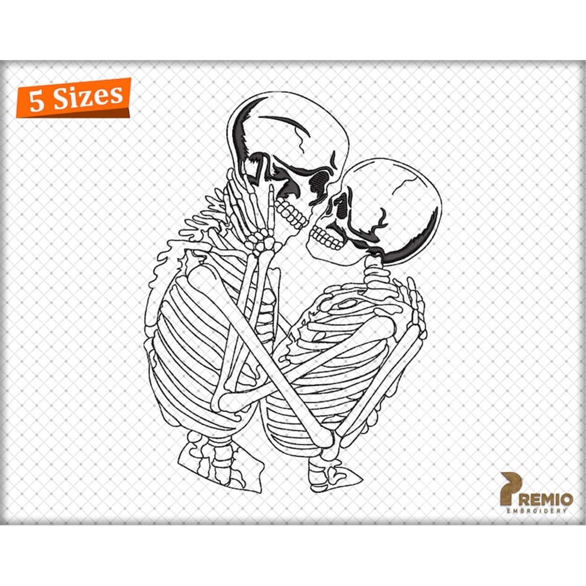 Skeletons Love Embroidery Design, Halloween Skeletons in Lo | Inspire ...