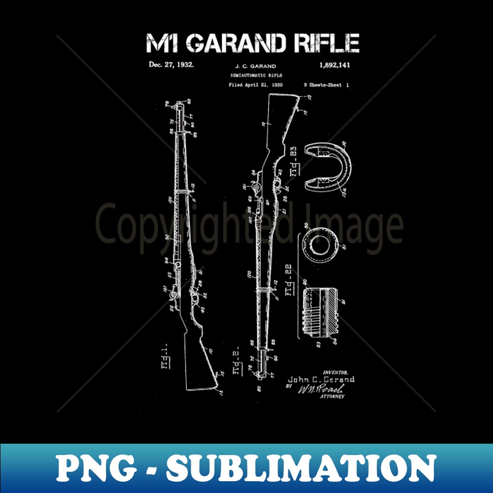 World War 2 Weapon Blueprint M1 Garand Rifle - PNG Transpare - Inspire ...