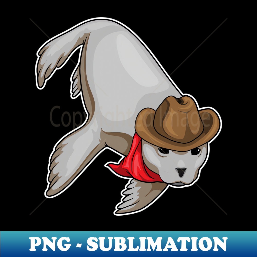 Seal Cowboy Cowboy hat - PNG Transparent Sublimation File - - Inspire ...