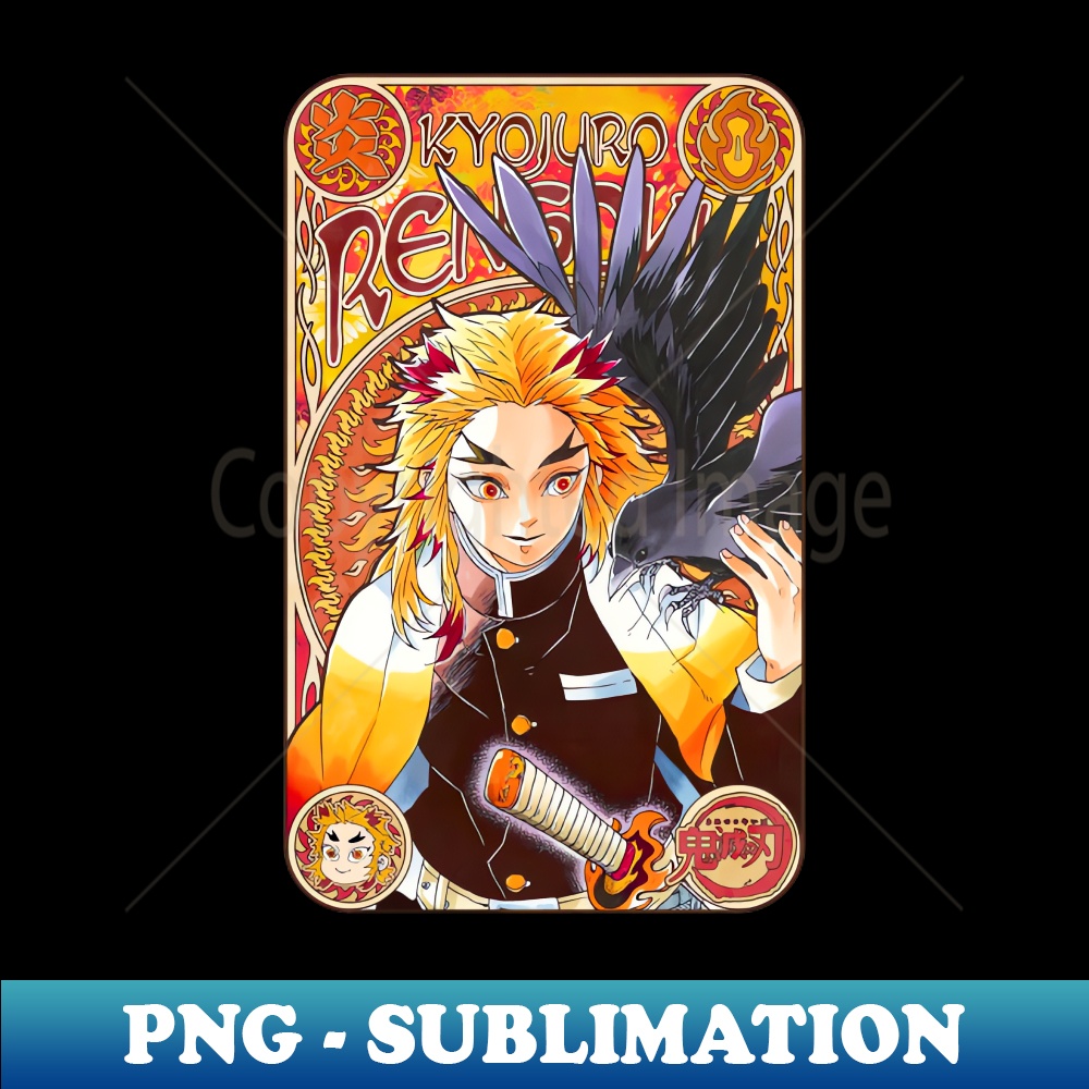 Card Flame Hashira With Japan Kanji Name And Cute Icon - Hig | Inspire ...