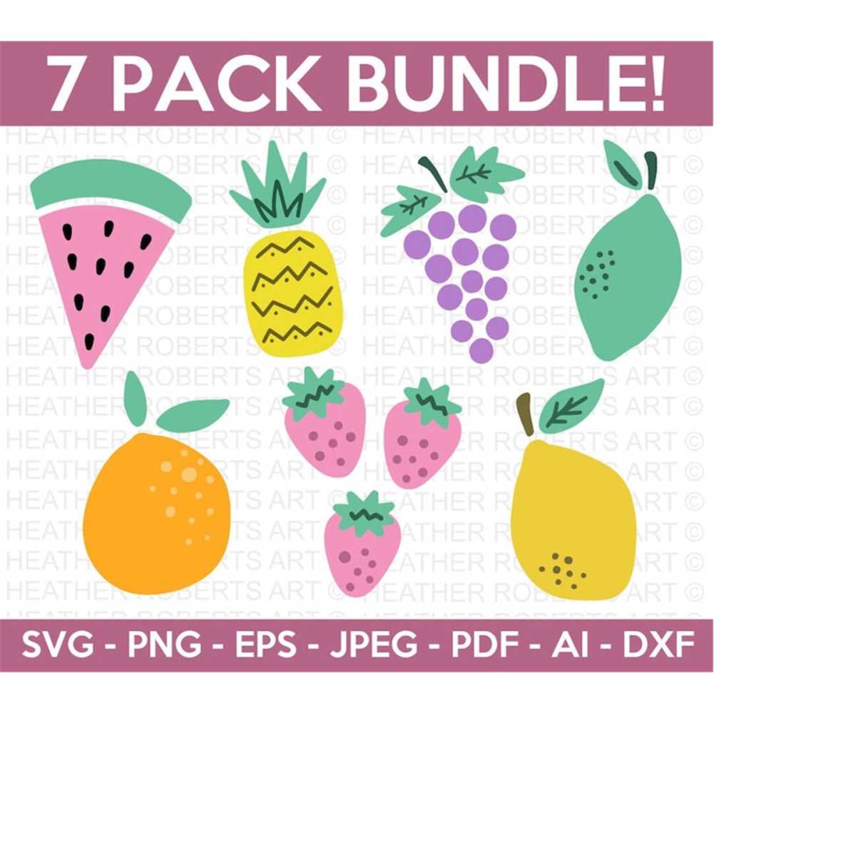 Fruit Cliparts Svg Bundle, Grape SVG, Fruits SVG, Lemon svg, - Inspire ...