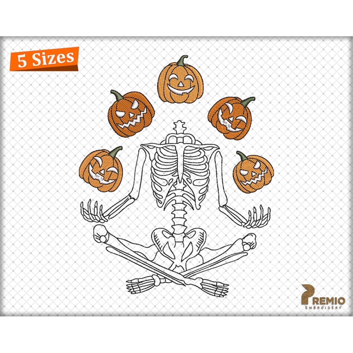 Pumpkin Skeleton Embroidery Design, Halloween Embroidery Fil - Inspire ...