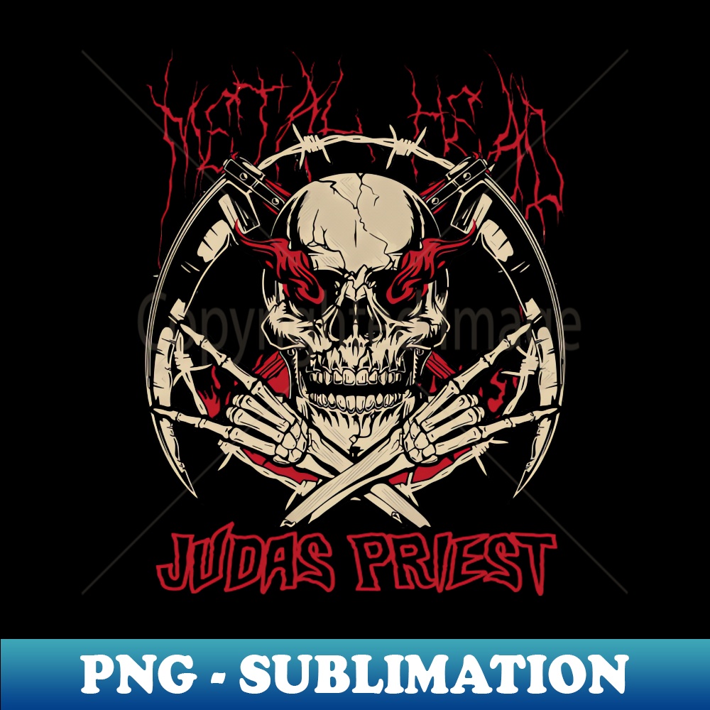 Skull Metal Head Priest - Signature Sublimation PNG File - U | Inspire ...