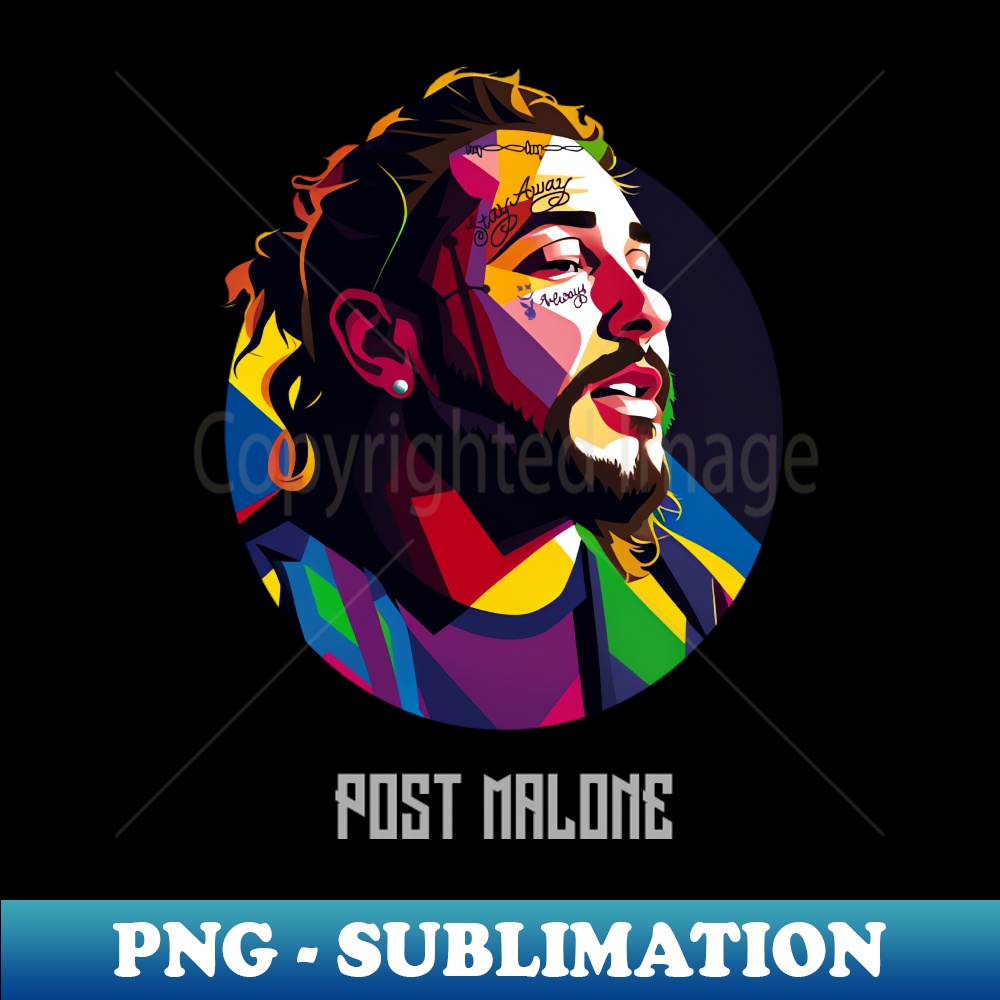 Post Malone popart - PNG Transparent Sublimation Design - Pe - Inspire ...