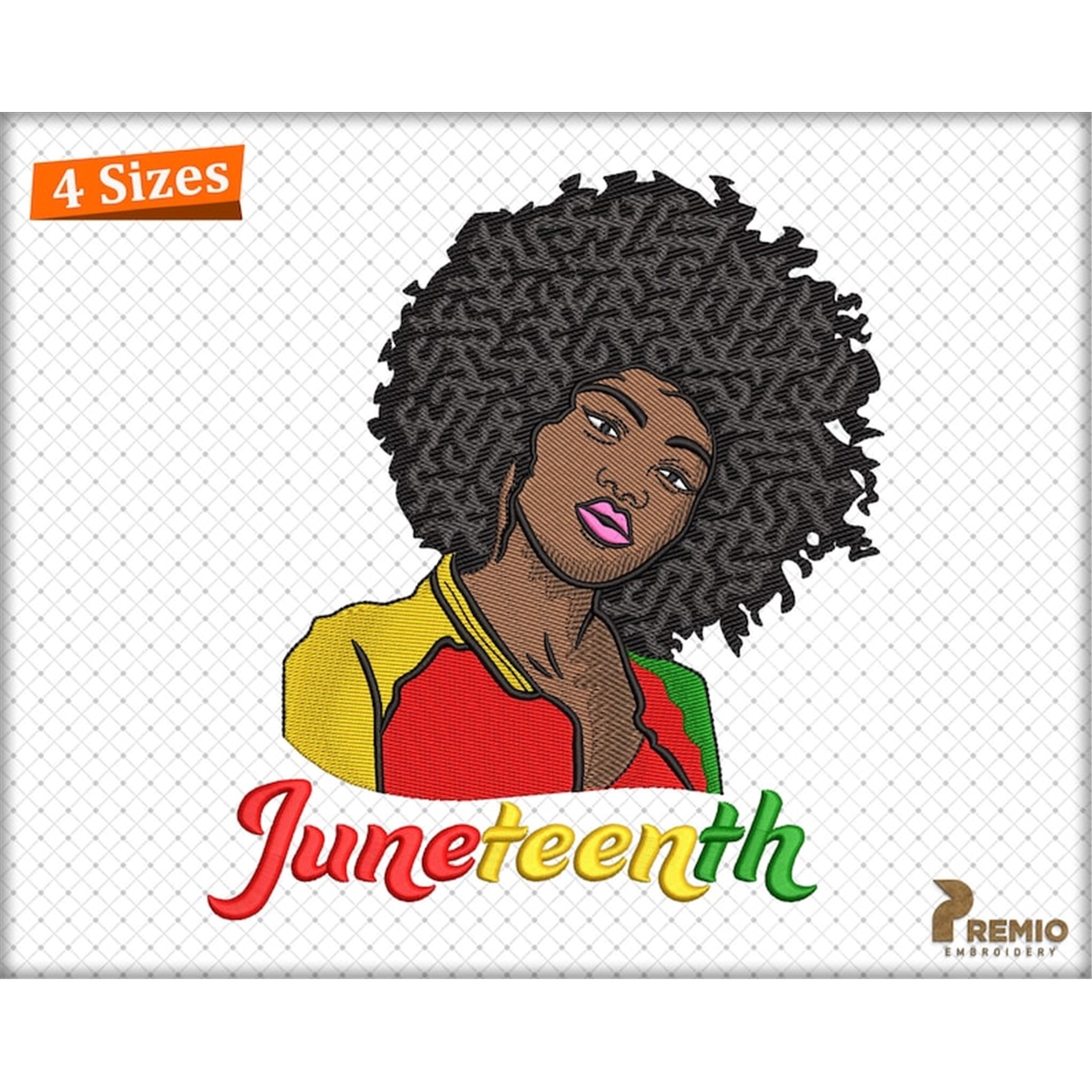 Juneteenth Embroidery Designs, Juneteenth 1865, Afro Woman M | Inspire ...