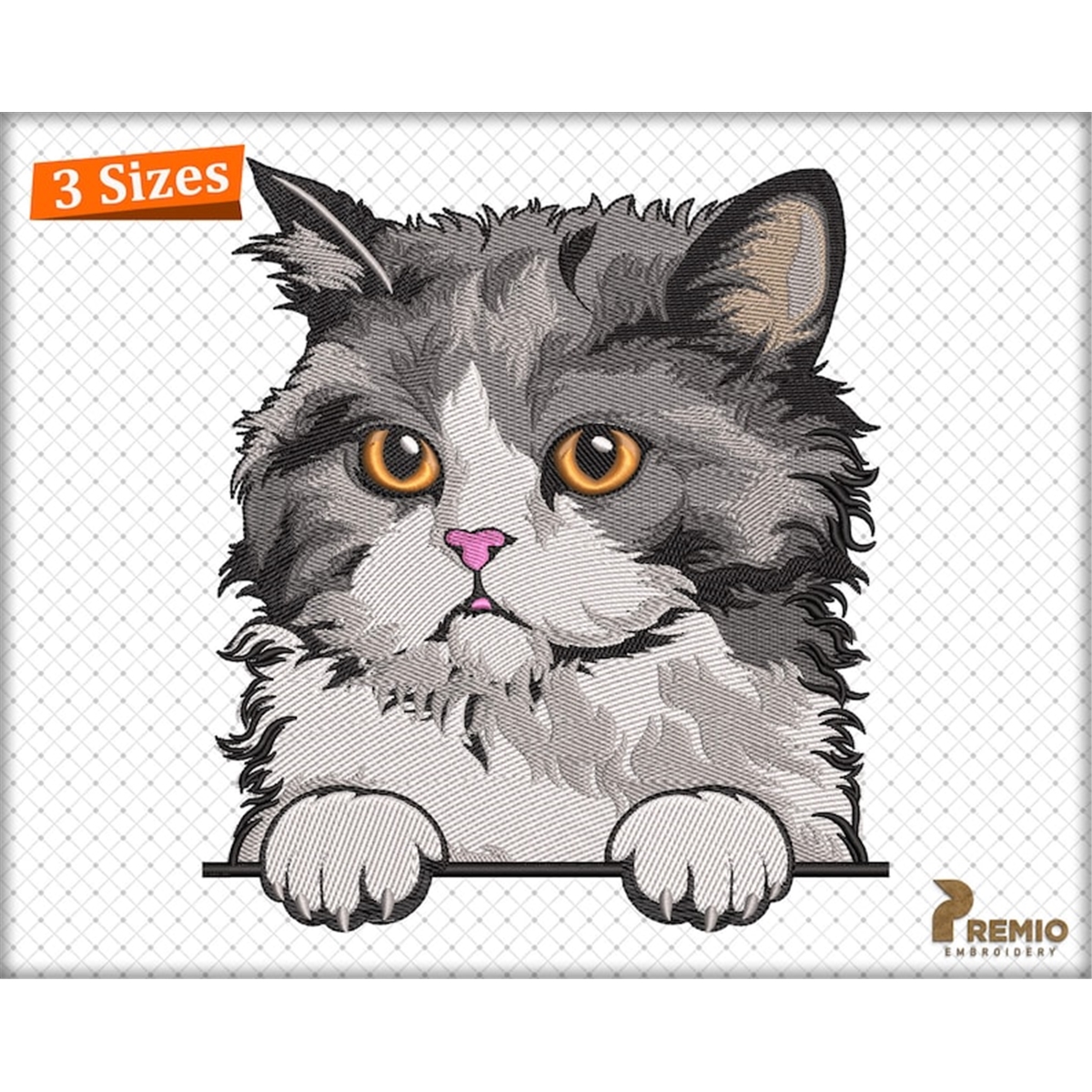 Cat Embroidery Design, Cute Cat Embroidery Design, Kitten Ca | Inspire ...