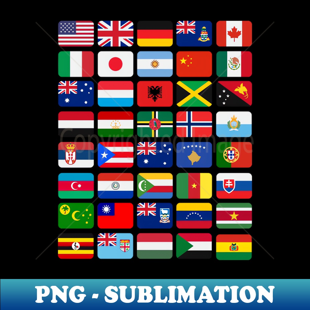 International Flags 40 World Countries Colorful Illustration | Inspire ...