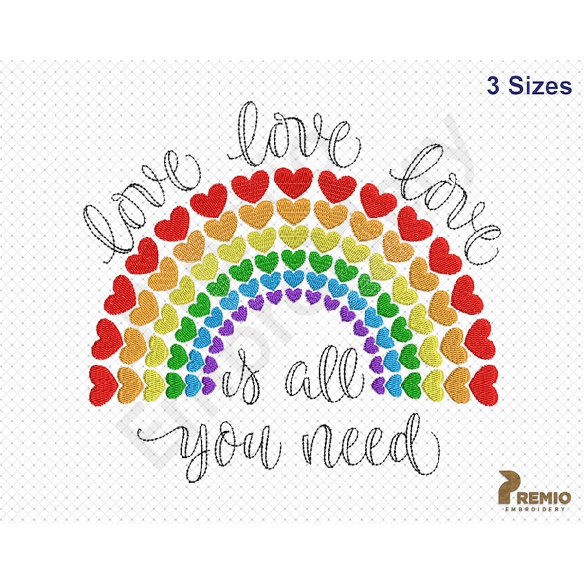 Rainbow Heart Embroidery Design, Love Rainbow Embroidery Des | Inspire ...