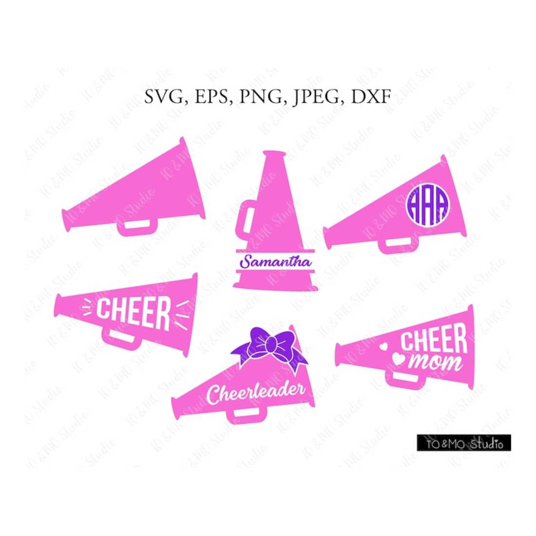 Cheer SVG, Cheerleader Monogram Svg, Megaphone Svg, Cheerlea | Inspire ...