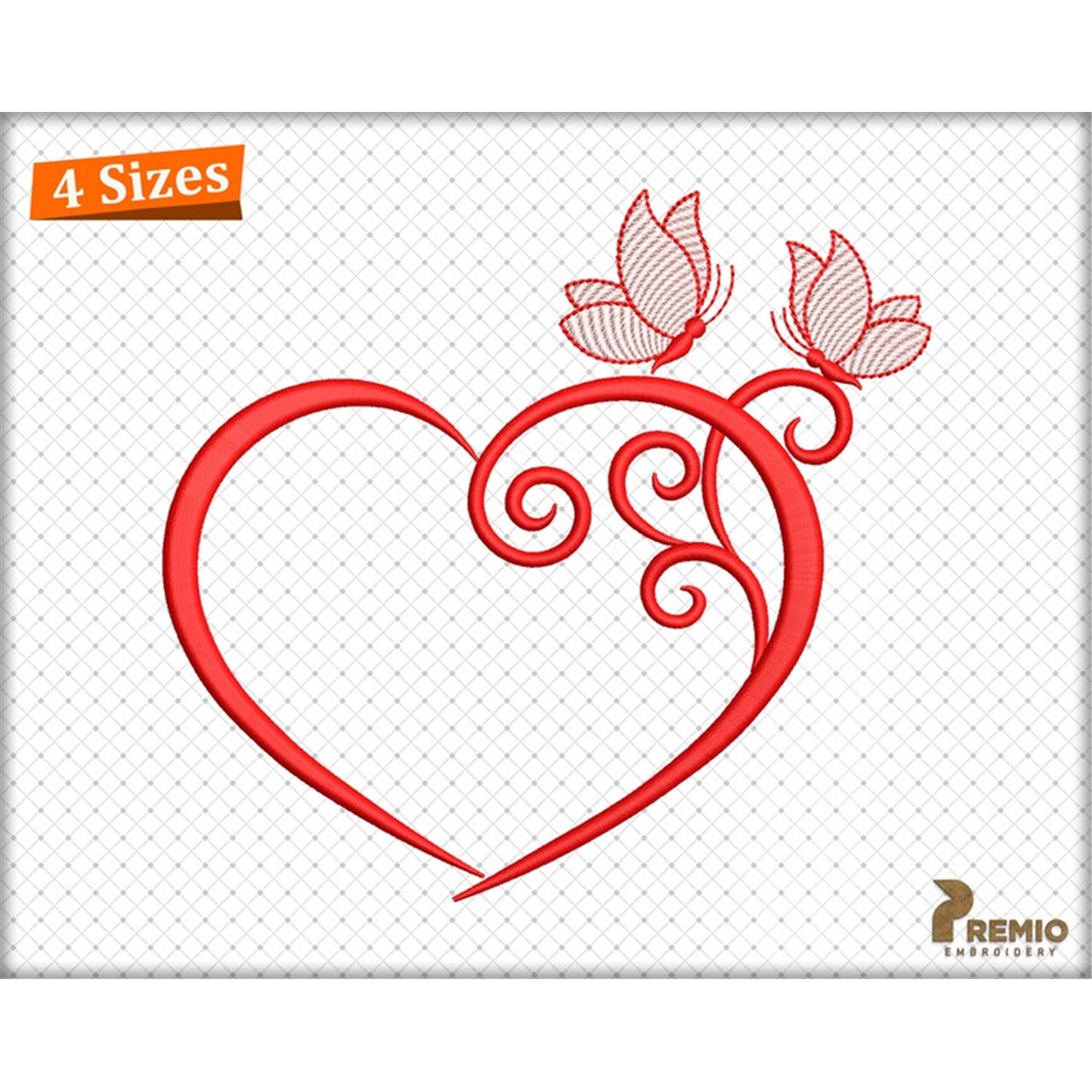 Heart Embroidery Design File, Machine Embroidery Heart Desig - Inspire ...