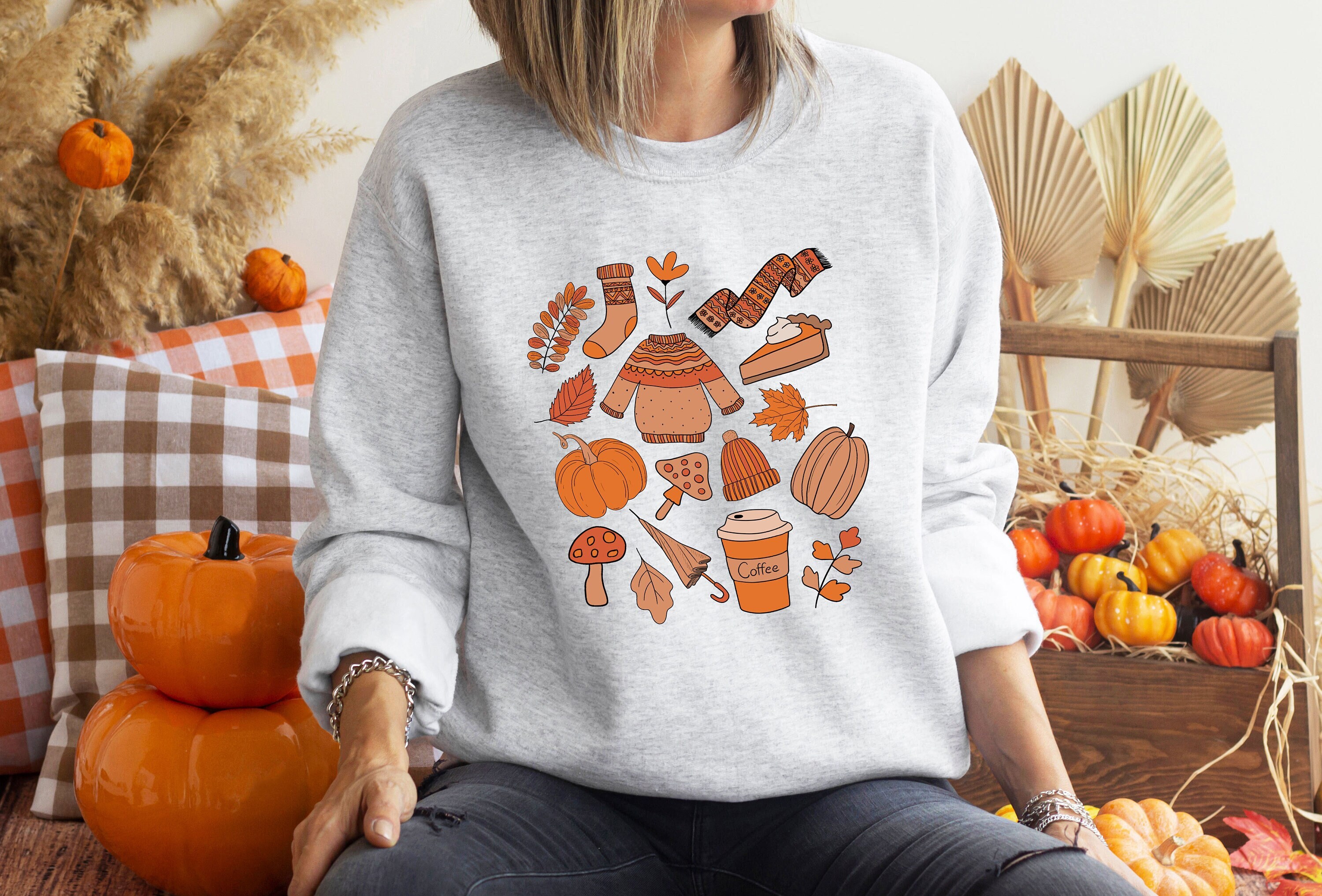 All About Fall Doodles Shirt Png, Cute Fall Tee, Cozy Thanks - Inspire ...