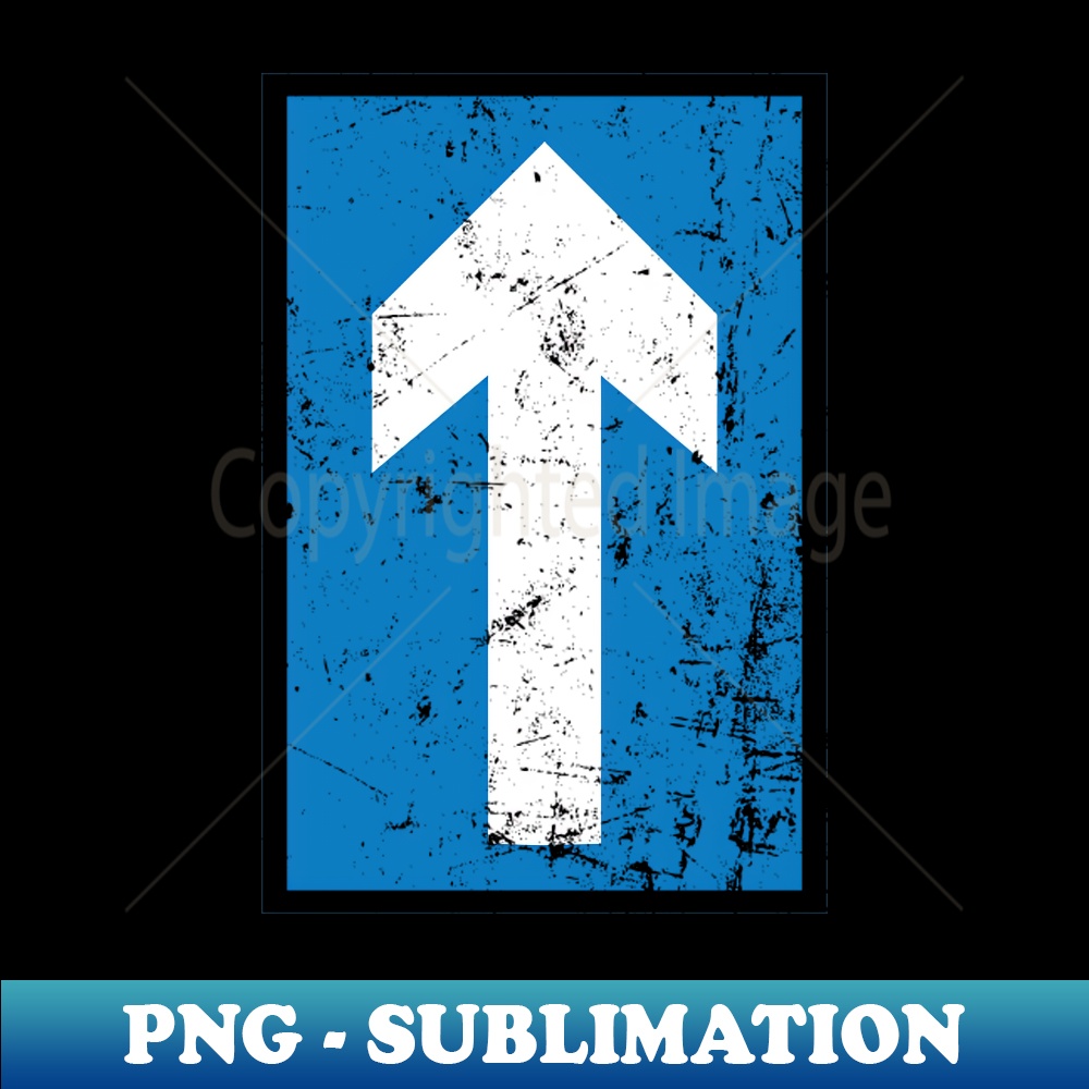 Black Vintage Road Sign Warning One Way Direction Up Retro - | Inspire ...