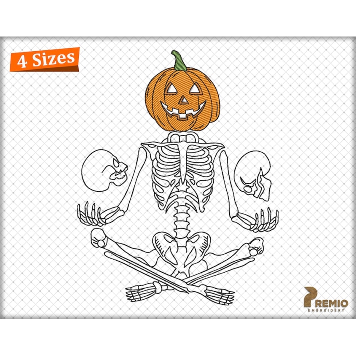 Skeleton Embroidery Design, Pumpkin Skeleton Machine Embroid | Inspire ...