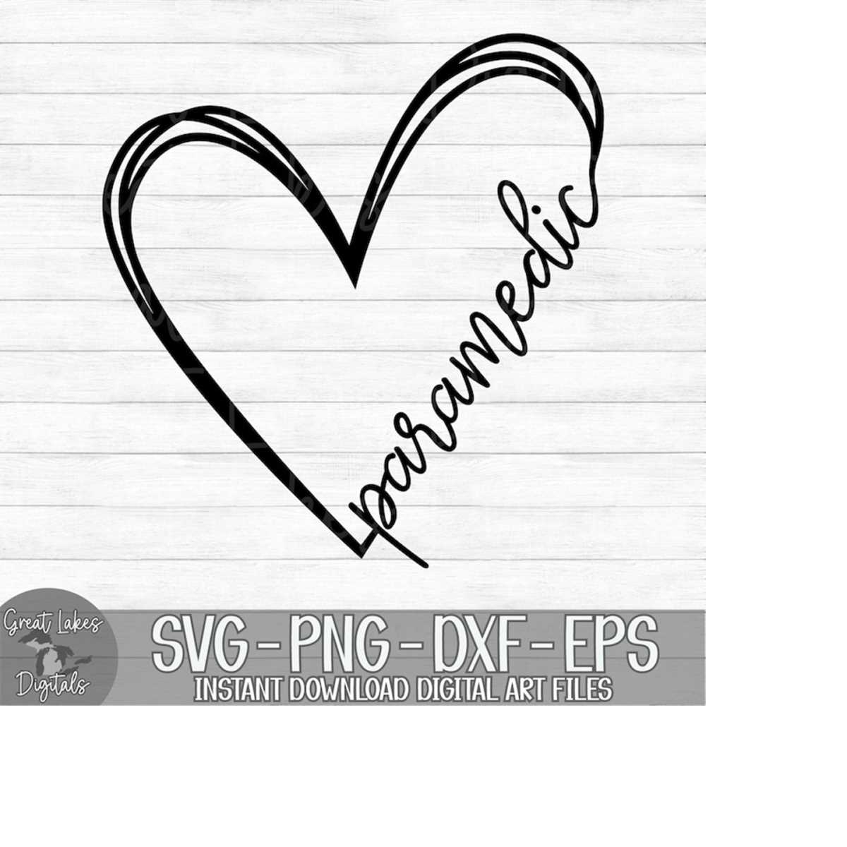 Paramedic Heart - Instant Digital Download - svg, png, dxf, - Inspire ...