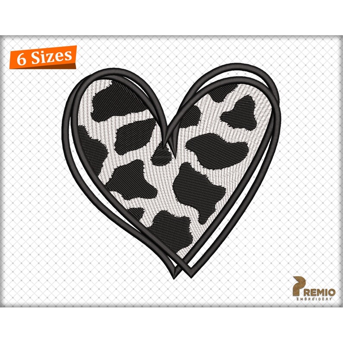 Cow Print Heart Embroidery Design, Animal Print Heart Machin | Inspire ...