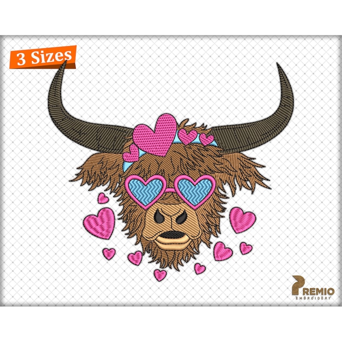 Highland Cow Embroidery Design, Cow Embroidery Design, High - Inspire ...