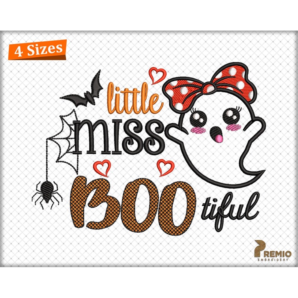 Little Miss BooTiful Embroidery Design, Cute Ghost BOO Embro | Inspire ...