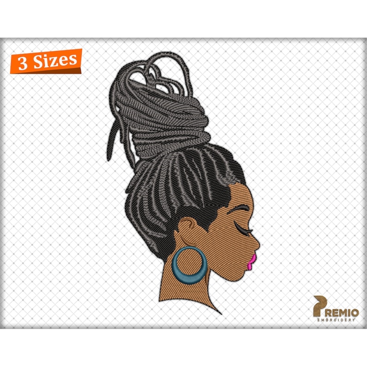 Afro Women Embroidery Design, Black Woman Melanin Embroidery | Inspire ...