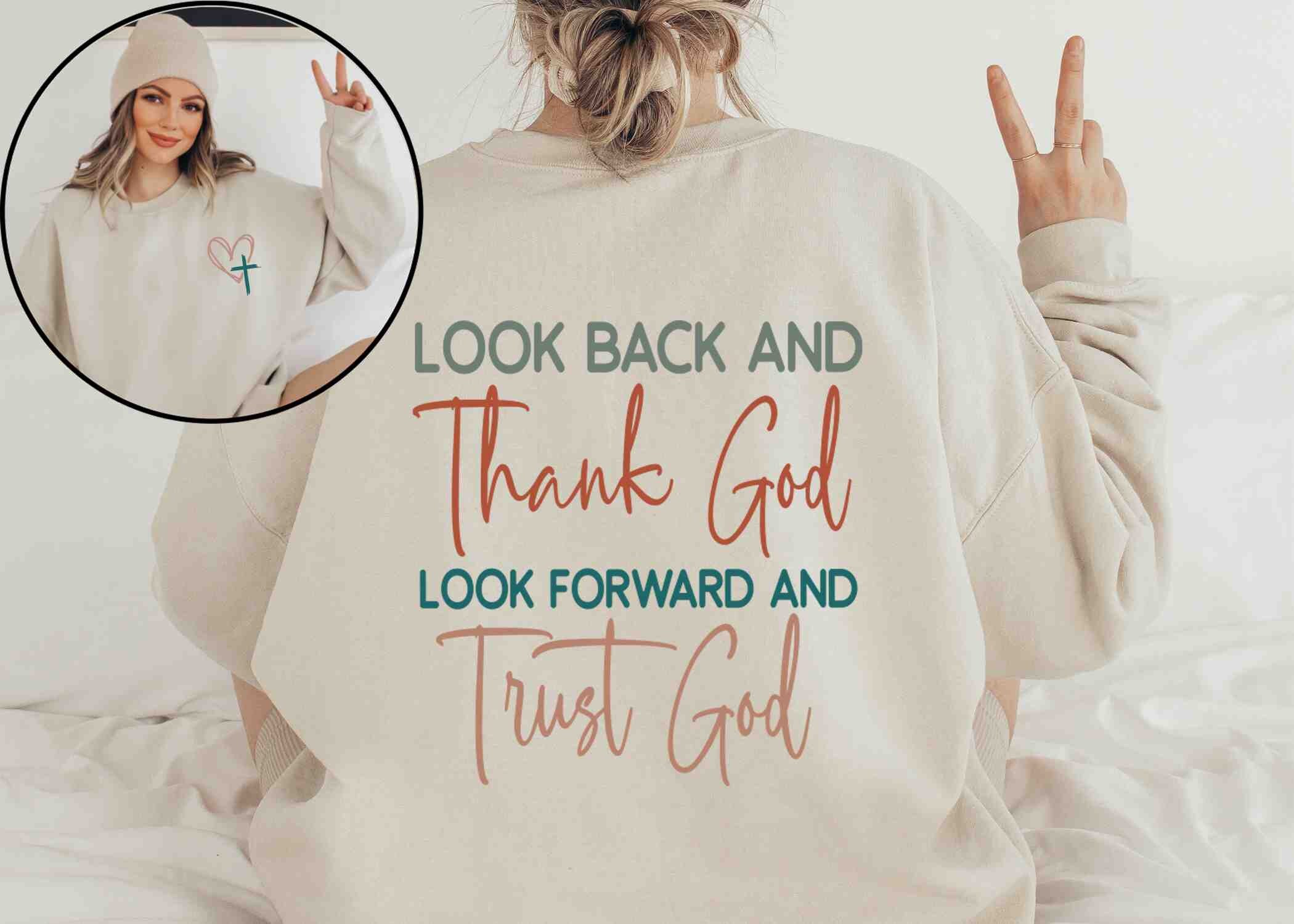 Look Back And Thank God Comfort color shirts, Cross inside H - Inspire ...