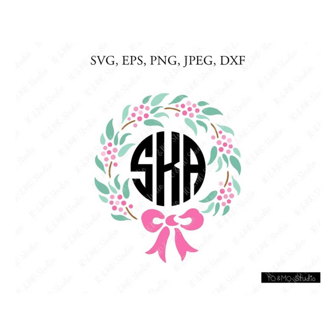 Monogram Wreath Floral SVG, Wreath Clipart, Floral Wreath SV | Inspire ...