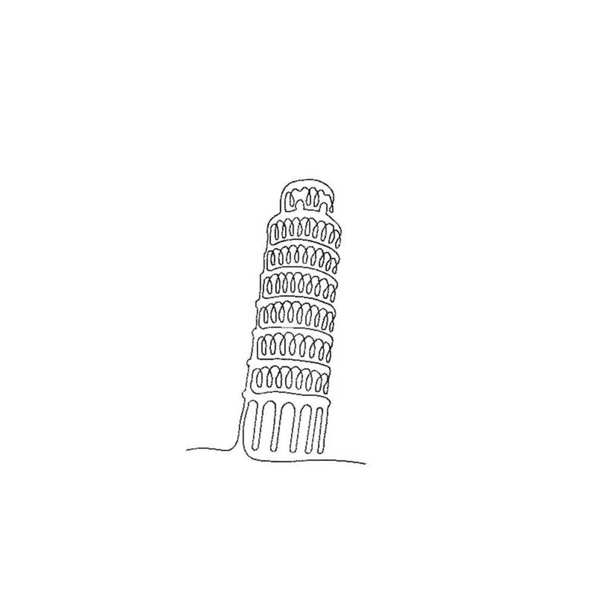 Pisa Tower, Italy Machine Embroidery Design - Inspire Uplift