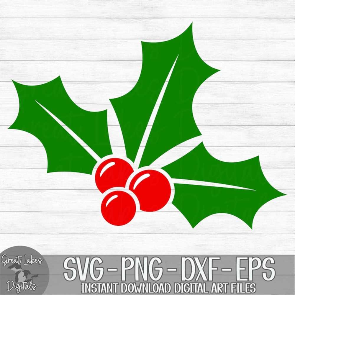 Christmas Holly - Instant Digital Download - svg, png, dxf, - Inspire ...