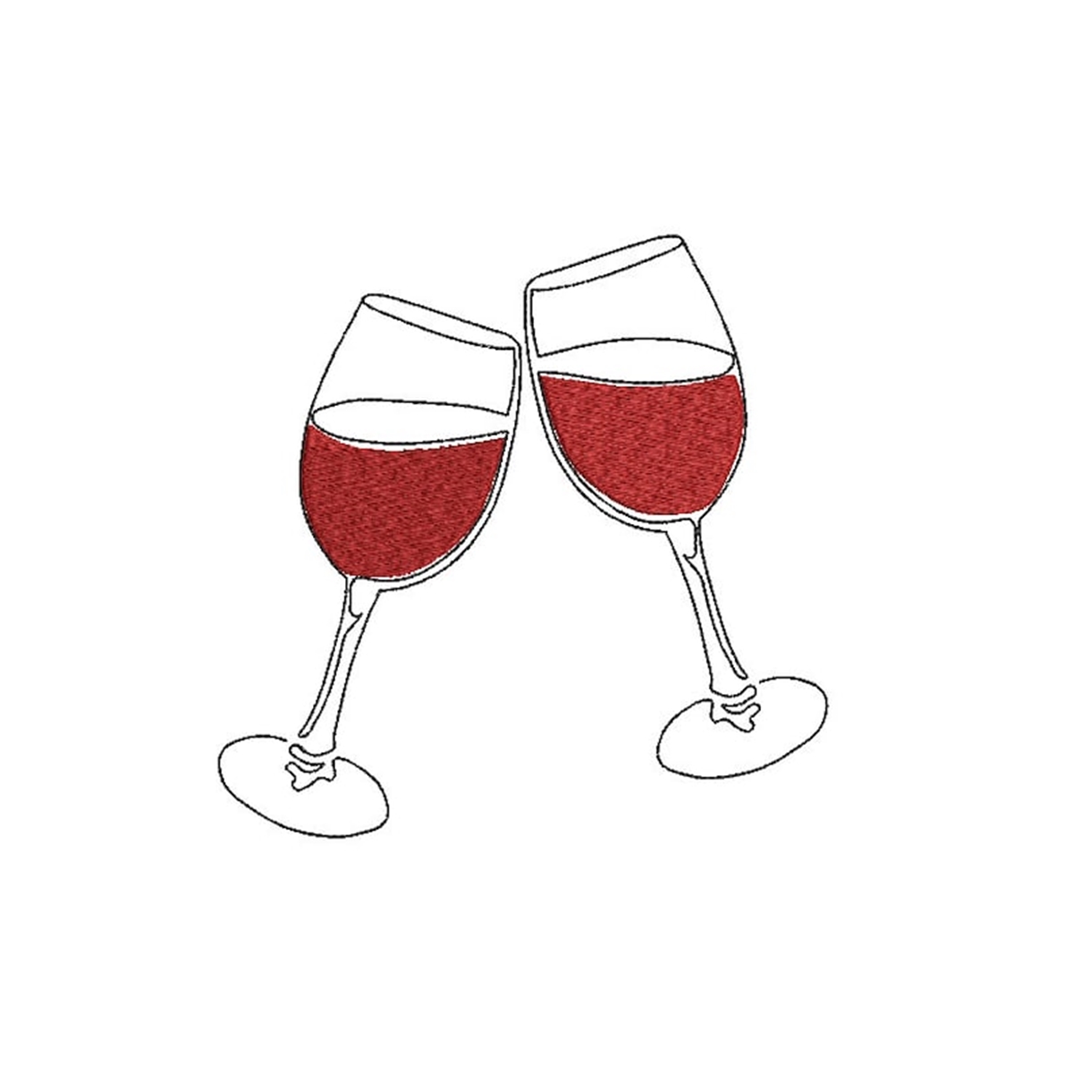 Wine Glasses Machine Embroidery Design - Inspire Uplift