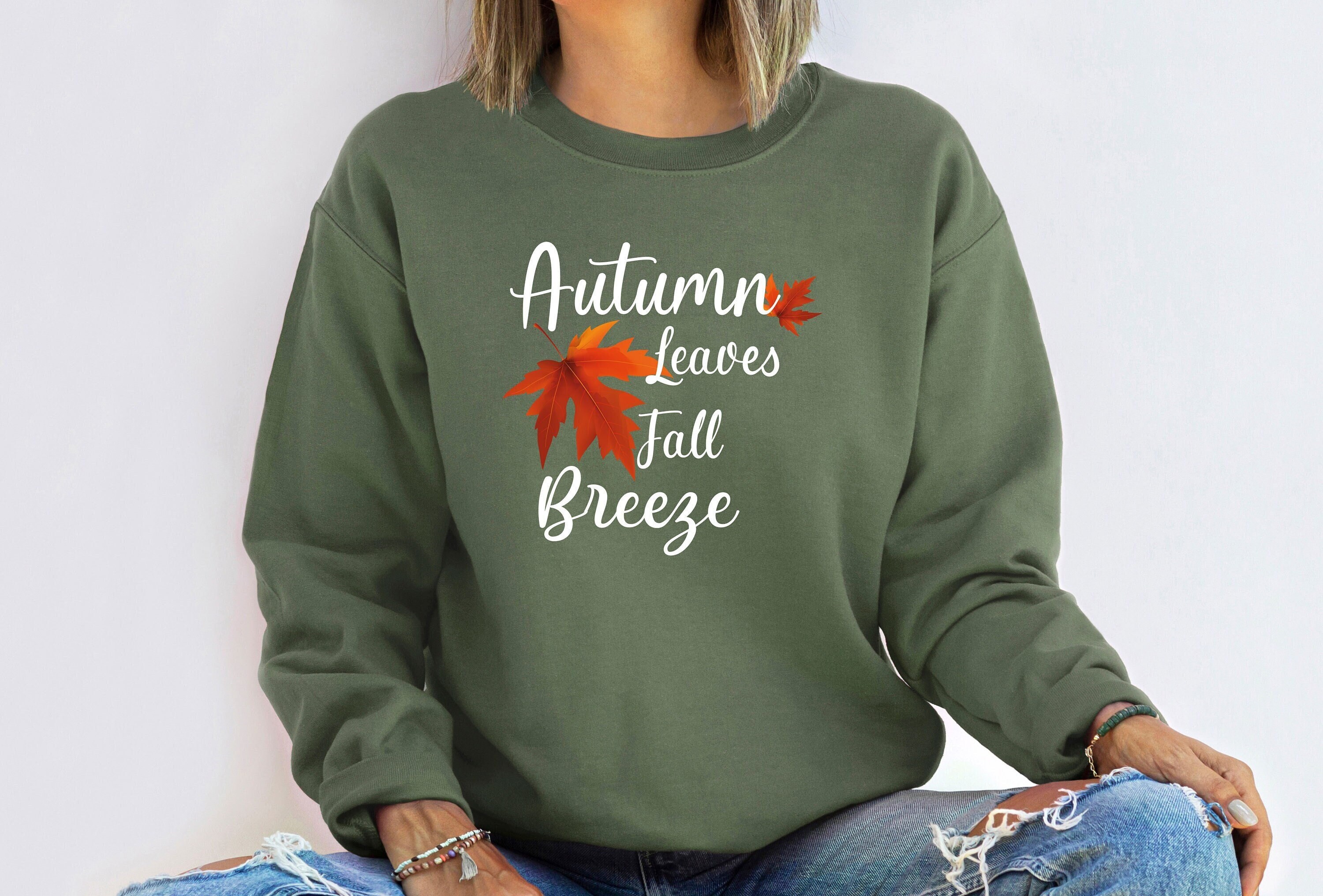 Autumn Leaves Fall Breeze Sweatshirt, Thanksgiving Sweatshir | Inspire ...