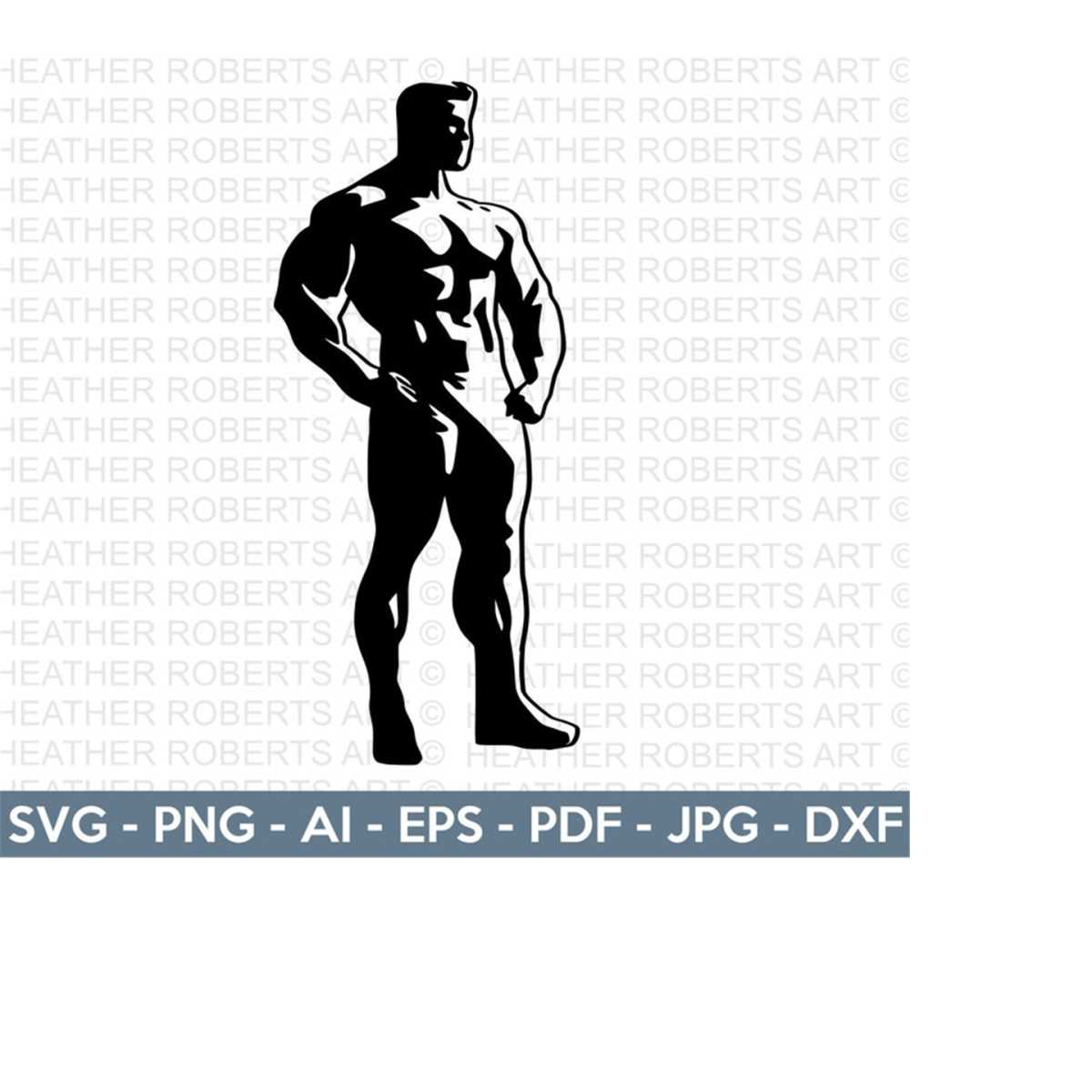 Muscle Man Silhouette SVG, Man SVG, Muscle Man svg, Hand-dra - Inspire ...